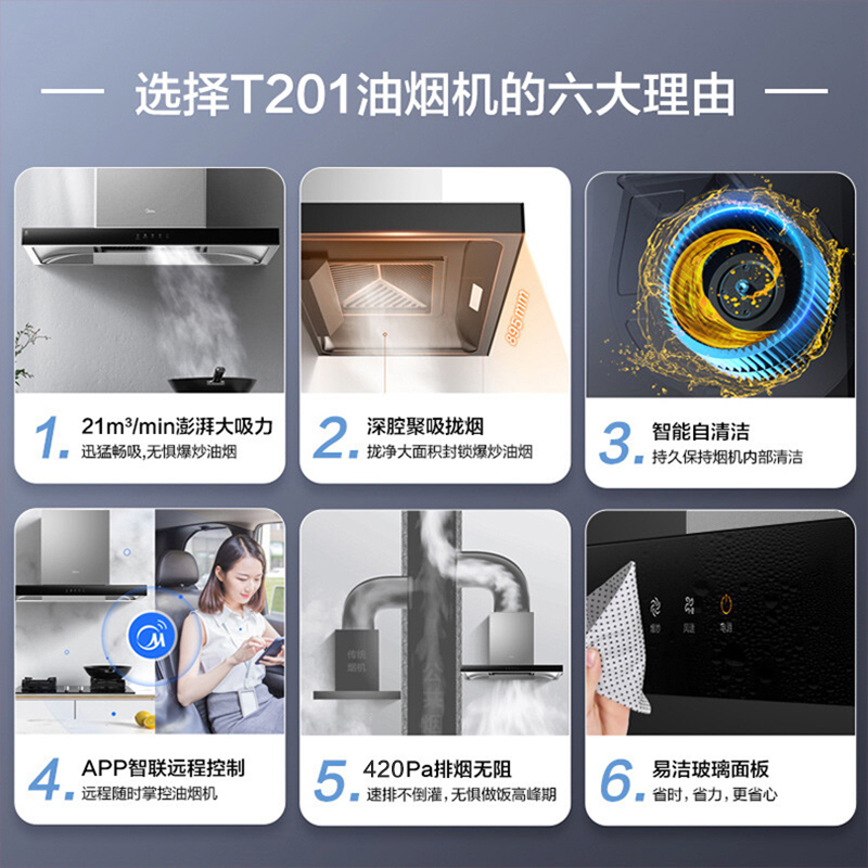 【美的CXW-268-T201】美的吸油烟机,CXW-268-T201,官方报价_规格_参数_图片-美的商城