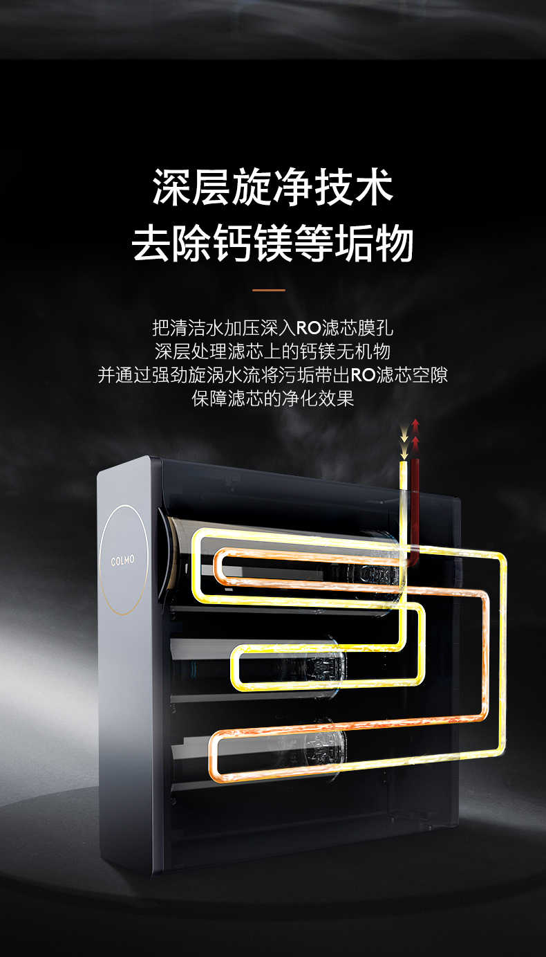 COLMO 净水机 800G通量 AI智能 RO滤芯长效10年 CWRC800-B139-美的商城